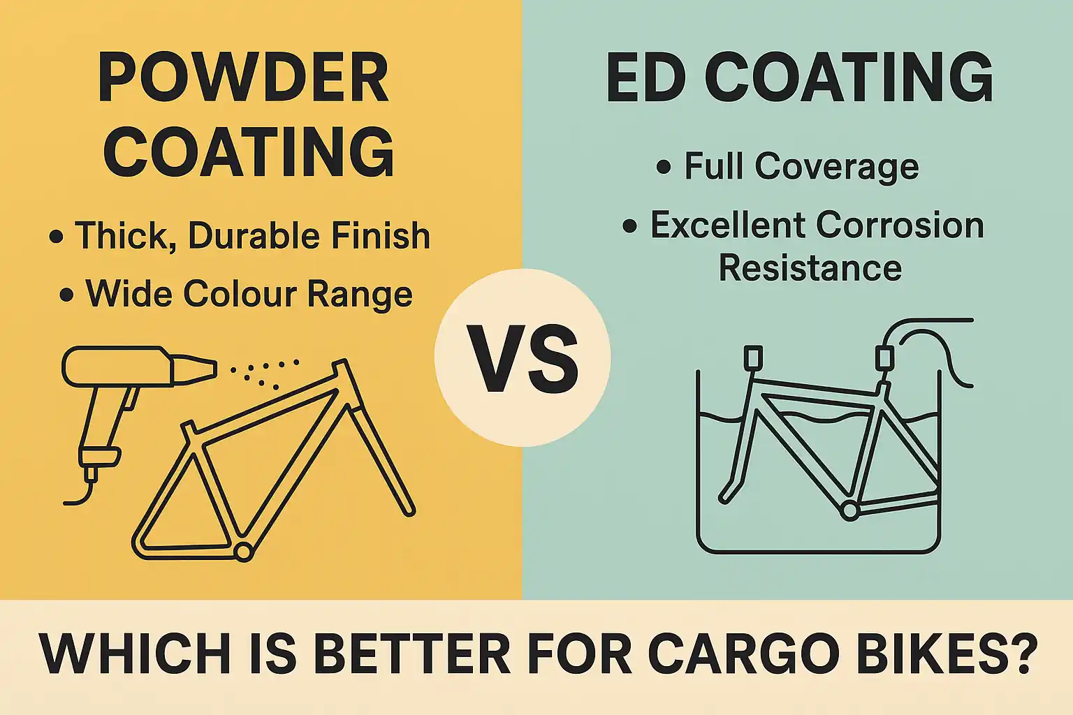Frame Coating : Powder Coating Vs ED Coating For Cargo Bike